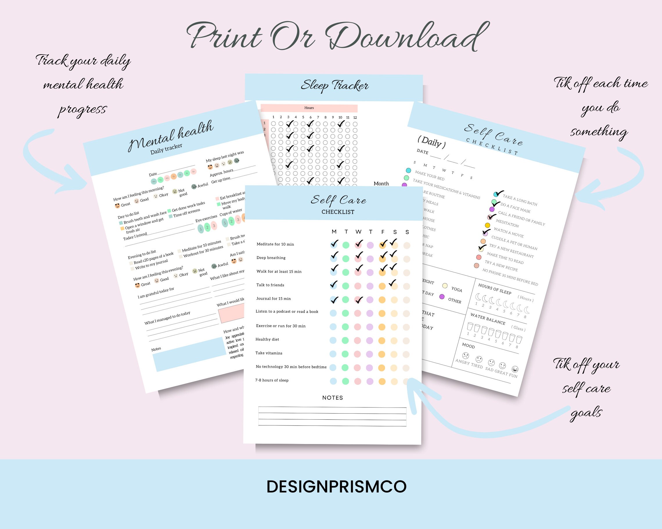 Mood Tracker Printable Pack, Mental Health Tracker, Circular Mood Chart ...