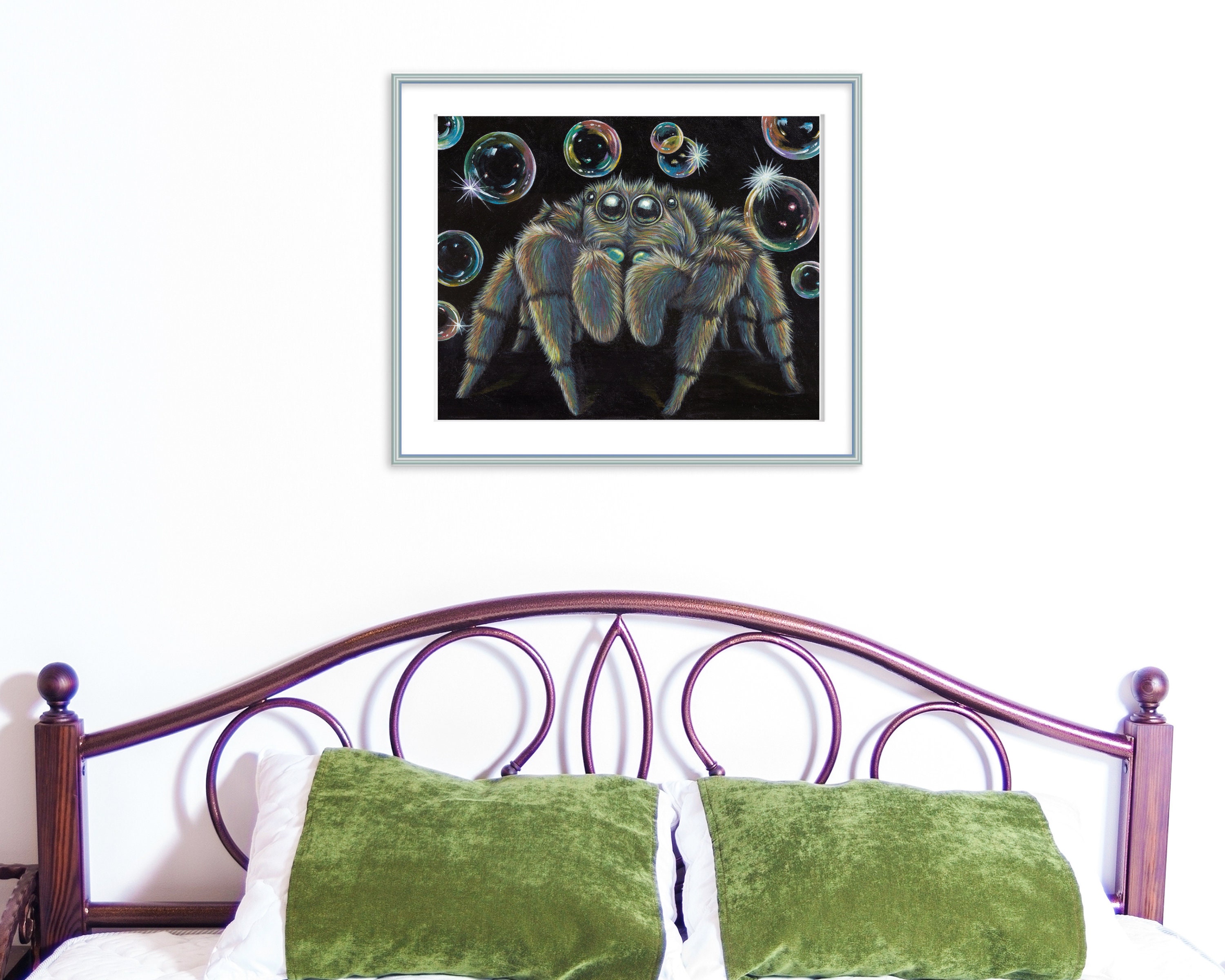 Bubbly Jumping Spider Art Bubbles Jumping Spider Painting Spider Print ...