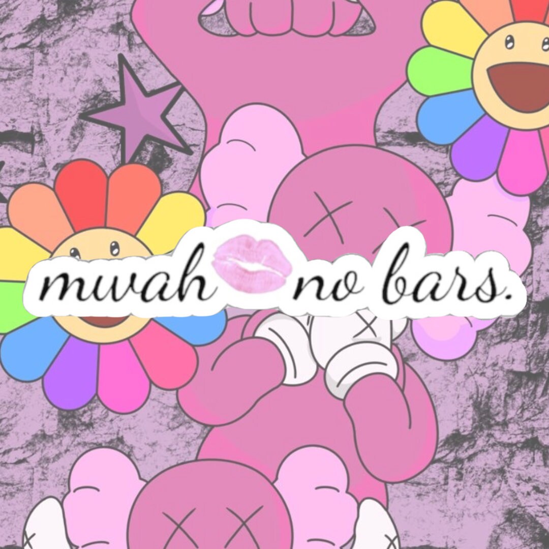MWAH, No Bars Sticker Black/pink Decals for Phone, Laptop, Console ...