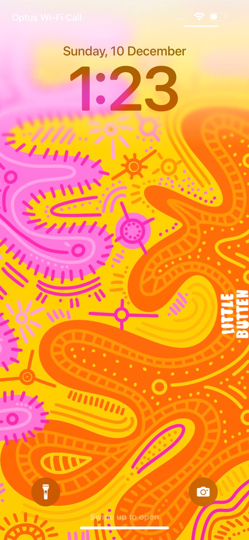 Aboriginal Art, Phone Wallpaper, Fullscreen, Pink Yellow Orange Lock Screen, Ally Friendly - Etsy