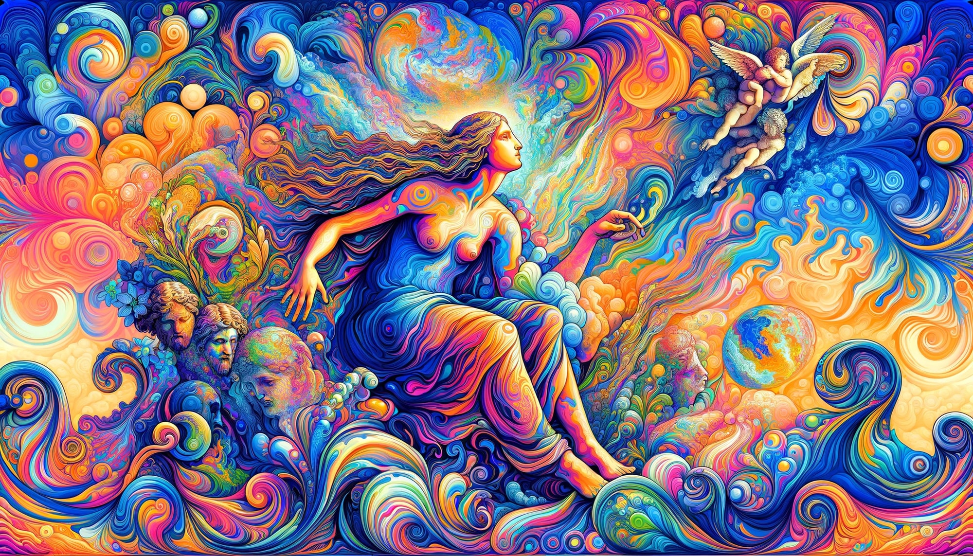 Printable Psychedelic Art Birth of Venus for Large Prints - Etsy