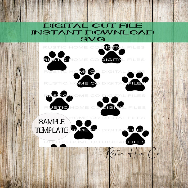 Paw Print svg plantilla de pata de perro Corte láser Patrón de ...