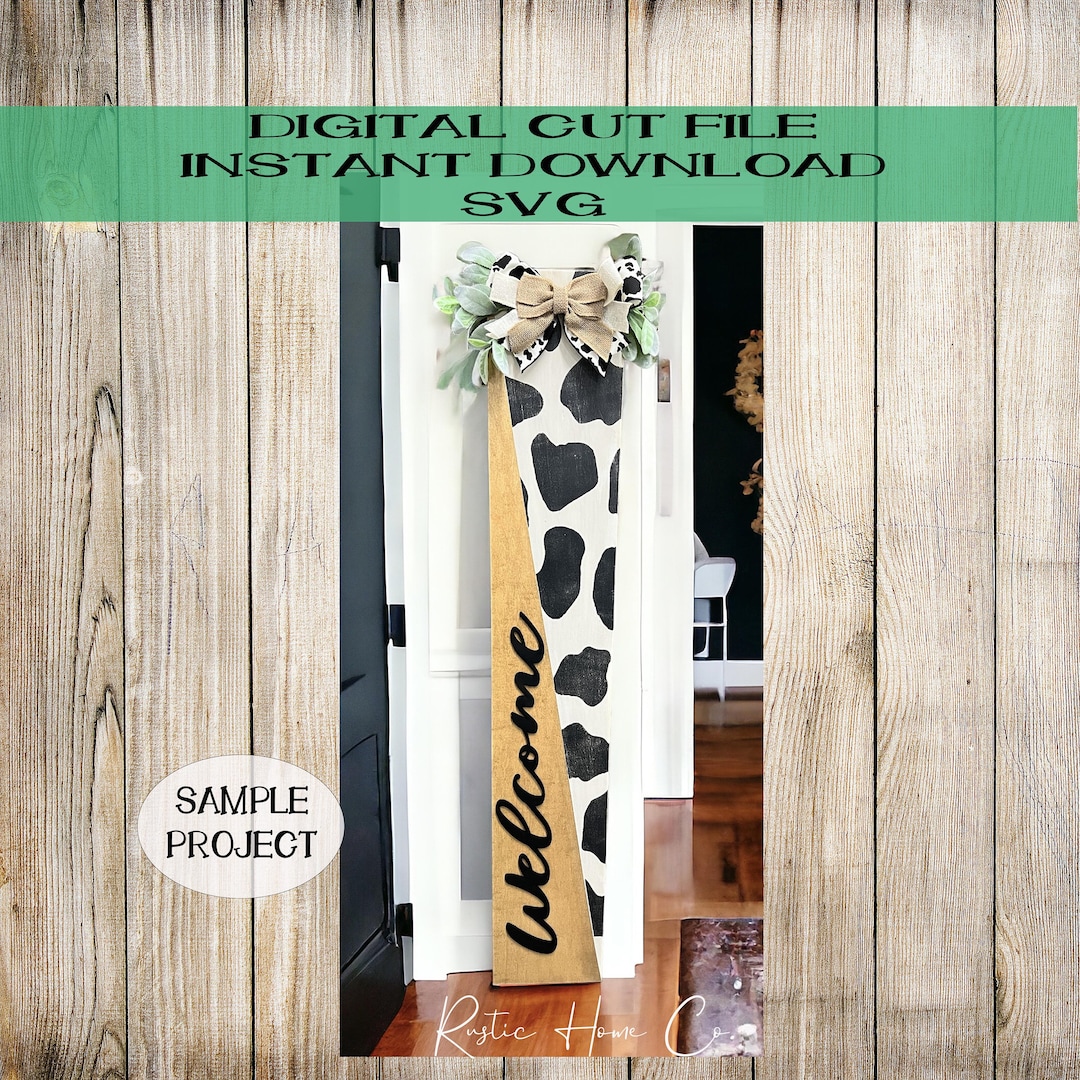 Welcome Porch Sign Svg Cow Print Svg Front Porch Decor Gift SVG Laser ...
