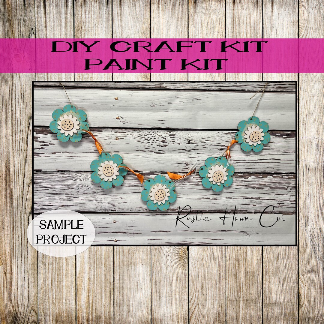 DIY Flower Banner Wood Craft Sign Paint Kit Spring Summer - Etsy