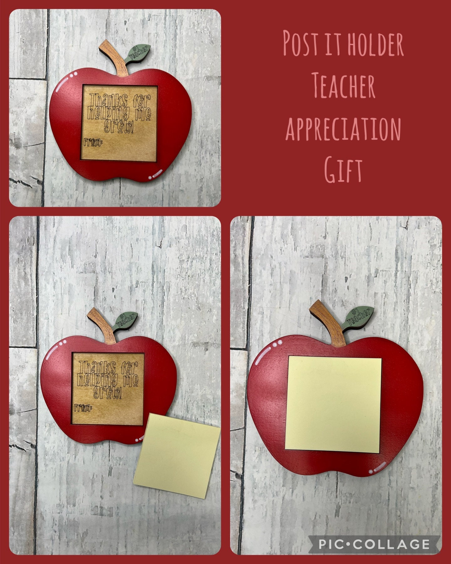 Teacher Gift, Teacher Post It Note Holder, Sticky Note, Teacher ...
