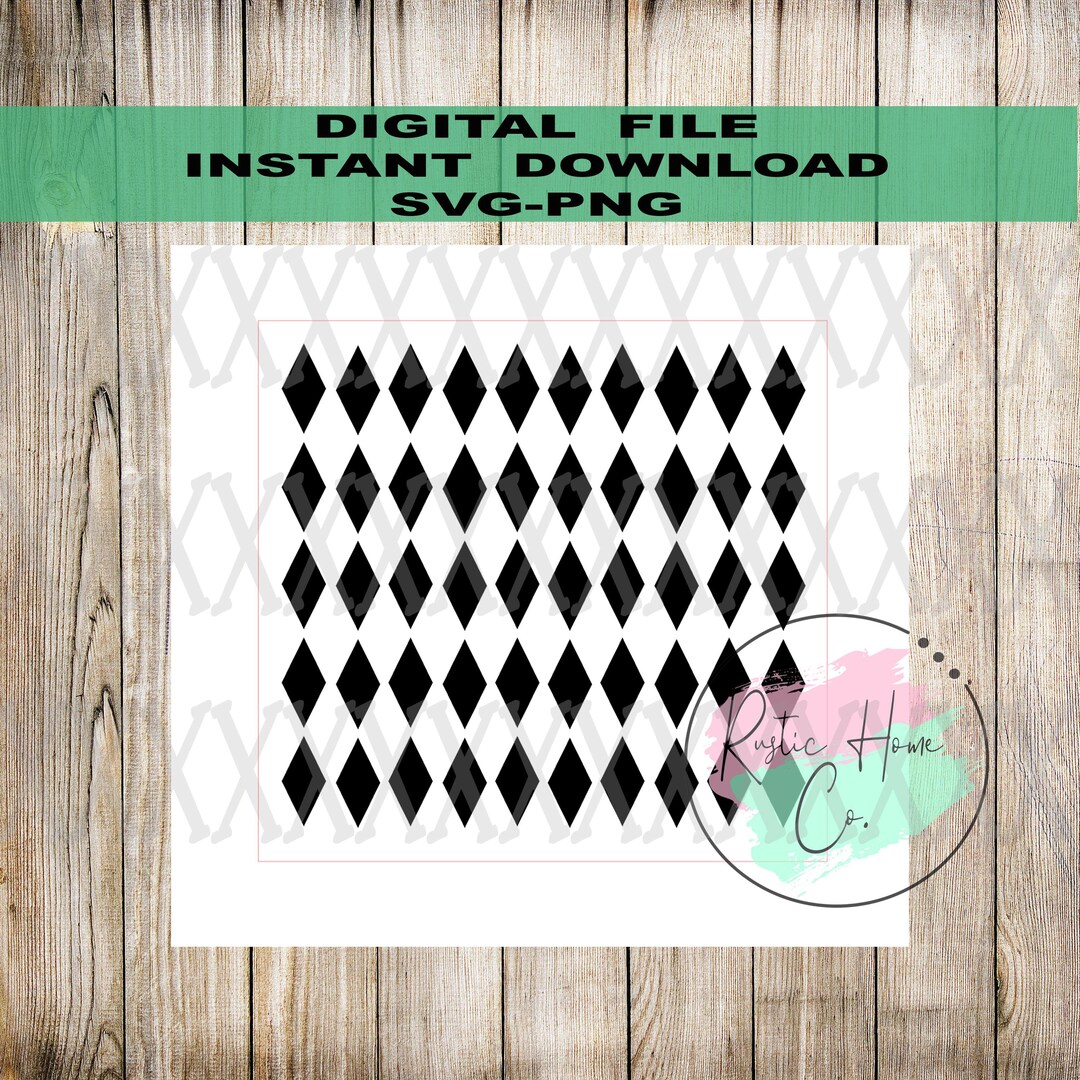 Digital Stencil Diamond Print Svg Png Laser Cut File Pattern - Etsy ...