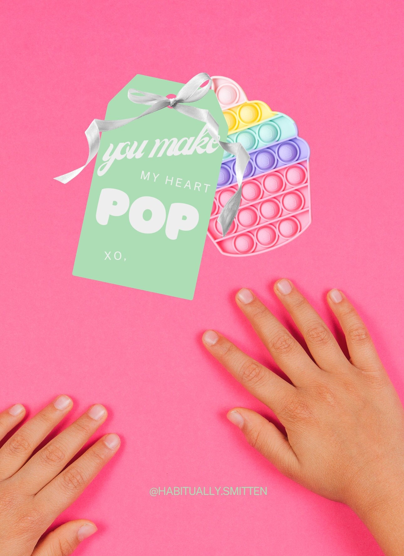 POP IT VALENTINES 4 Colors Printable Fidget Valentines Classroom Kids ...