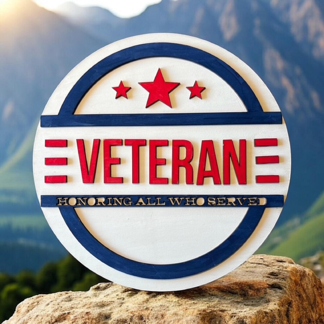 Veteran Door Hanger Sign - Military Welcome Decor for Front Door ...