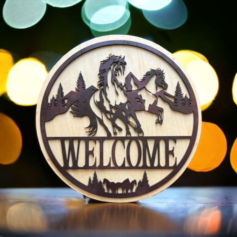 Running Horses Welcome Sign - Etsy