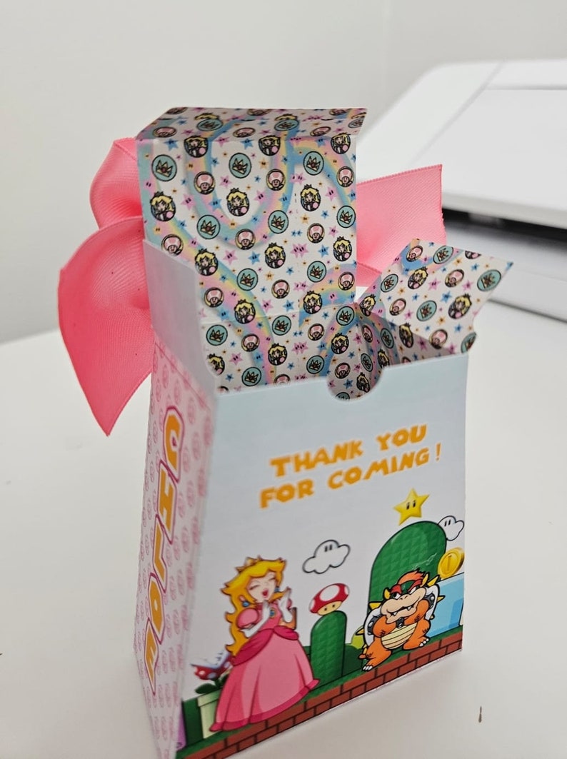 Princess Peach Favor Box Candy / Princess Peach Birthday Party ...
