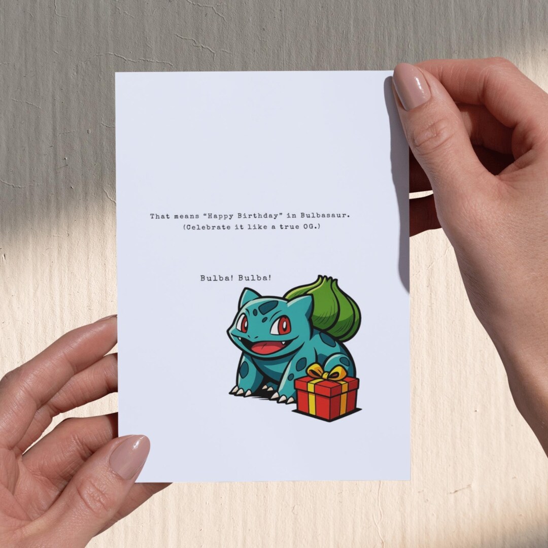 Bulbasaur Digital Birthday Card - Pokemon Card - Happy Birthday ...