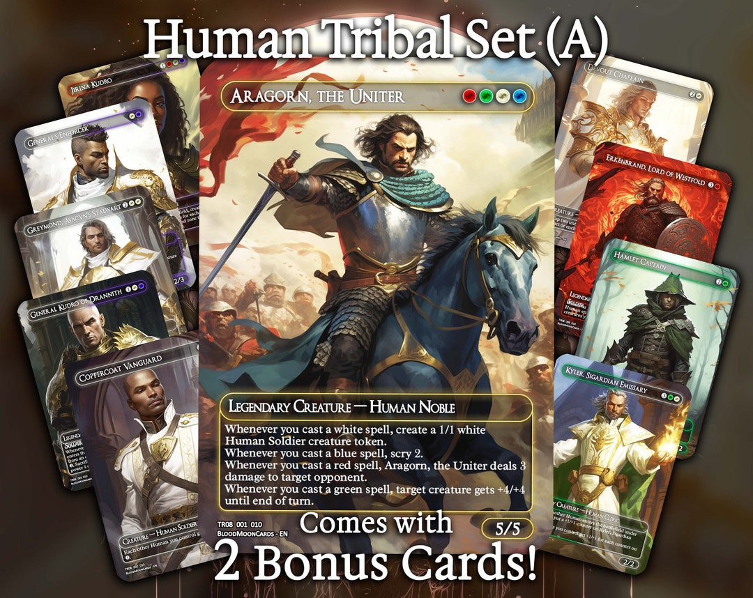Human Tribal Set A Custom Magic Cards, EDH, Premium MTG Cards, Proxy ...