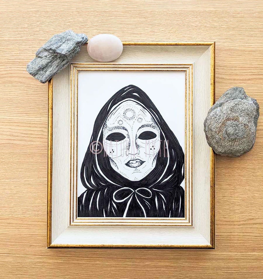 Celestial Man Archival Fine Art Print Space Dark Art Illustration 6x8 ...