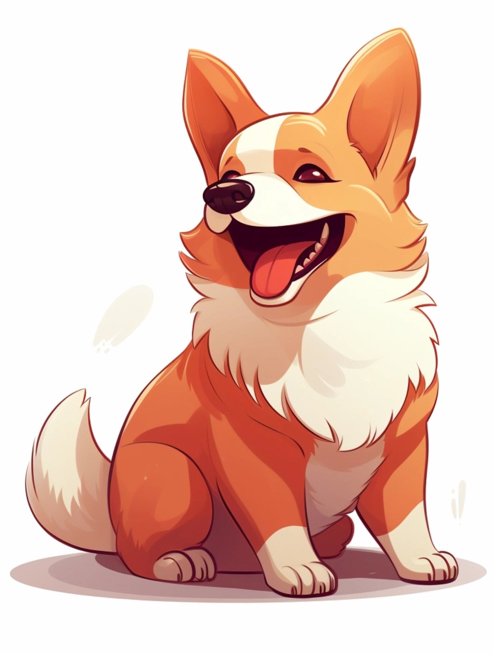 Corgi Sketch, Red Corgi, Smiling Corgi, High Resolution Printable Wall ...