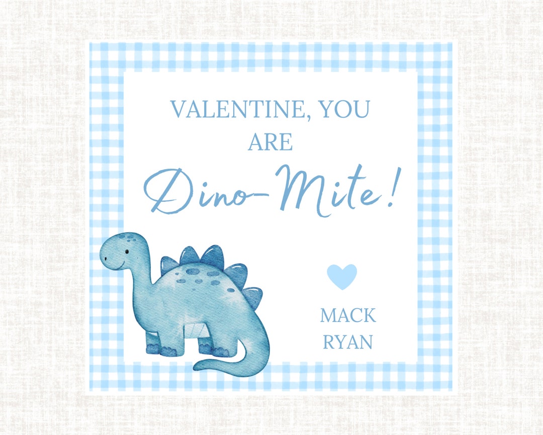 Printable Valentines Day Tag, Dinosaur Valentine, Preschool Valentine ...