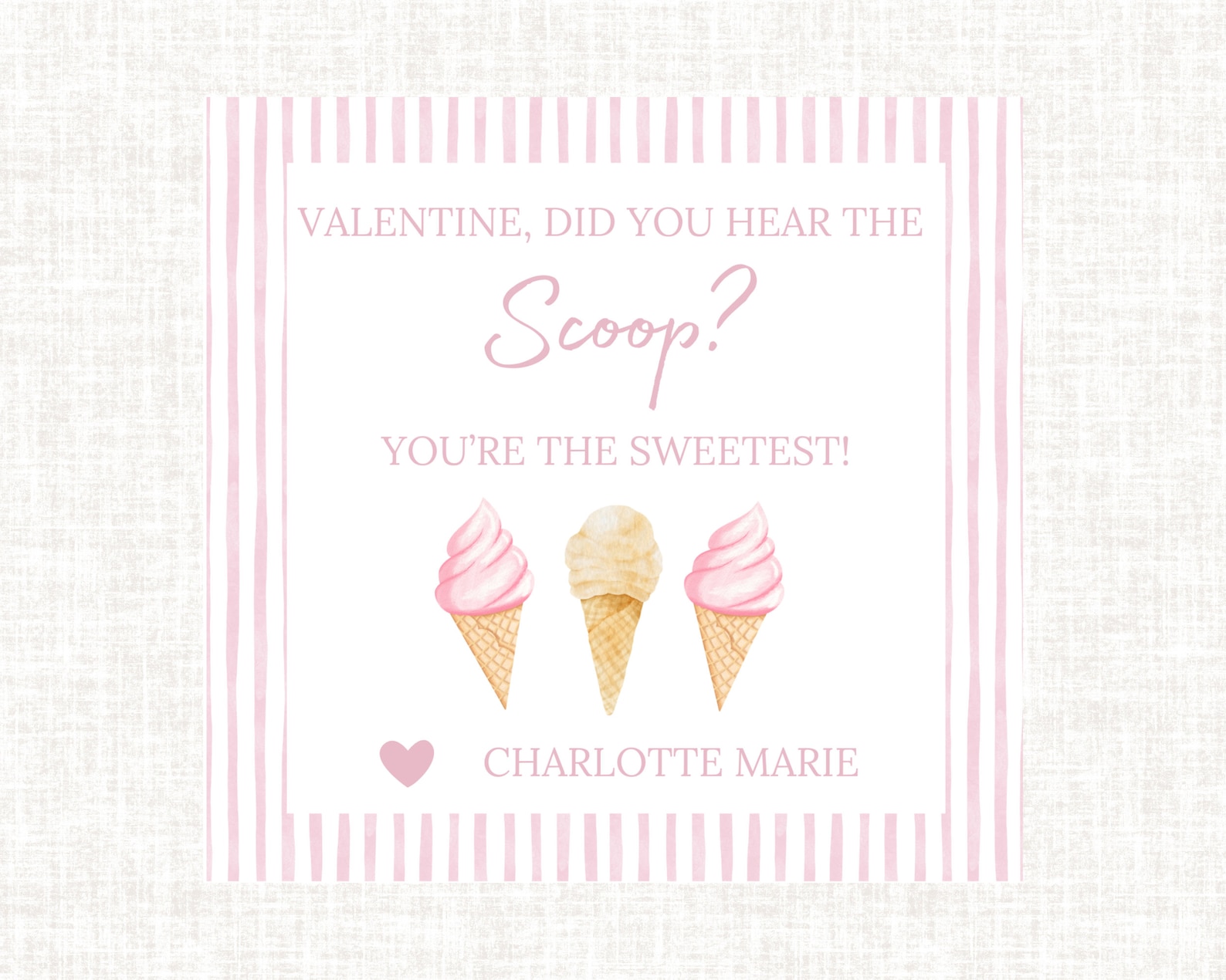 Printable Valentines Tags, Ice Cream Valentines Day, Class Party ...