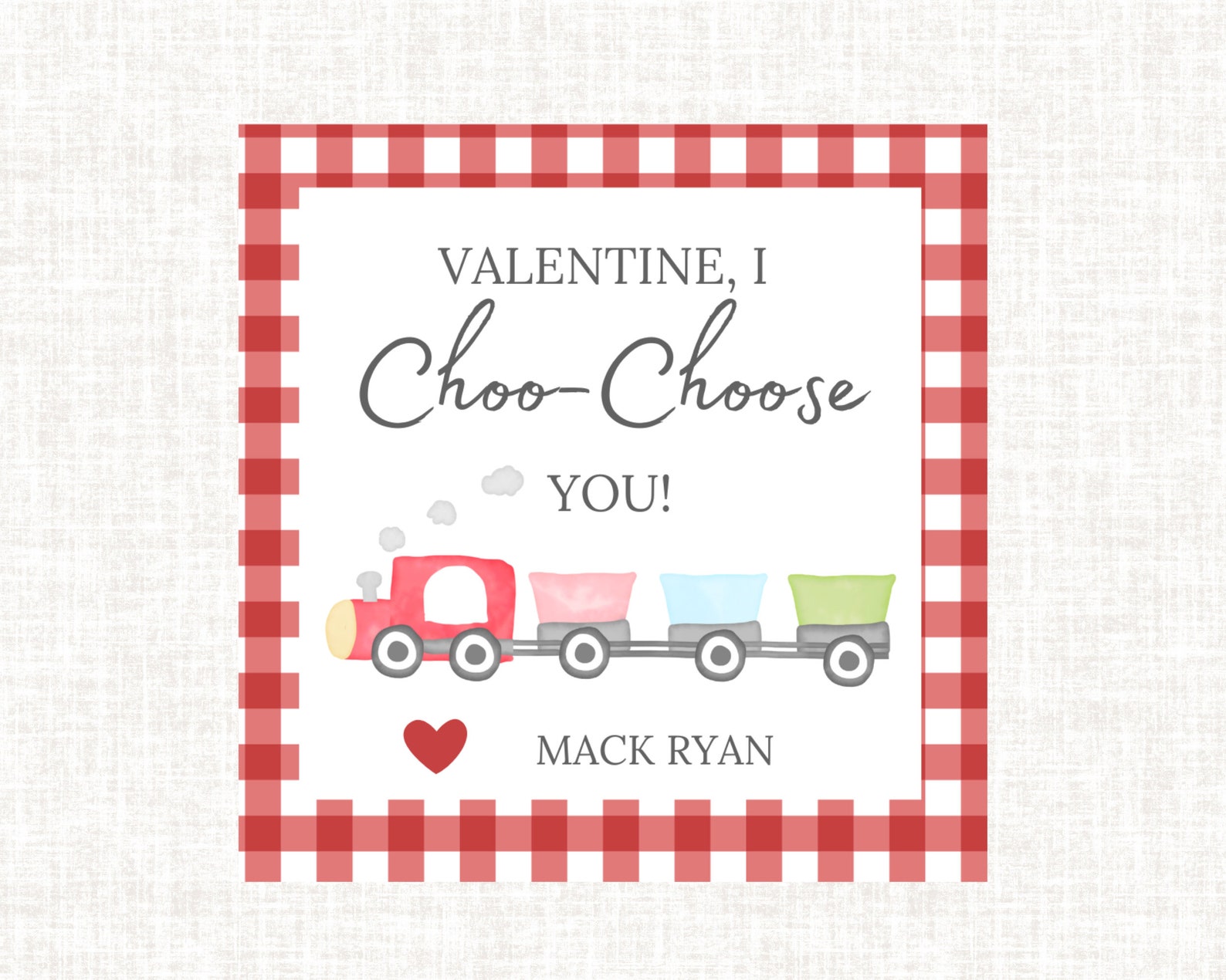 Printable Train Valentine Tags, Choo Choo Valentines Day Tags ...
