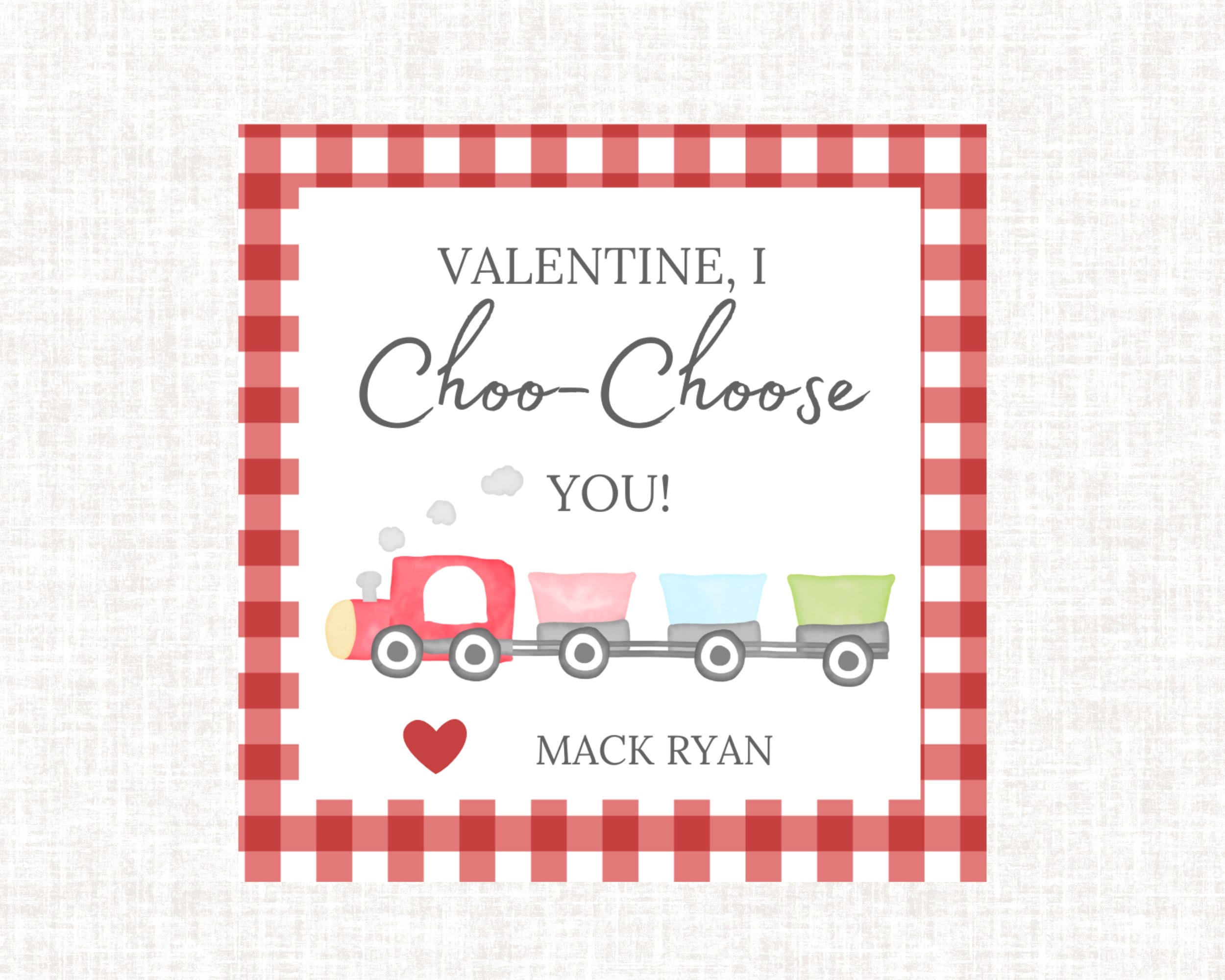 Printable Train Valentine Tags, Choo Choo Valentines Day Tags ...