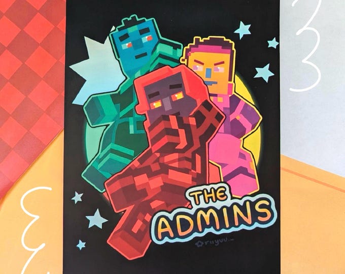 The Admins Minecraft Storymode A5 Print | Romeo, Xara, Fred - Etsy