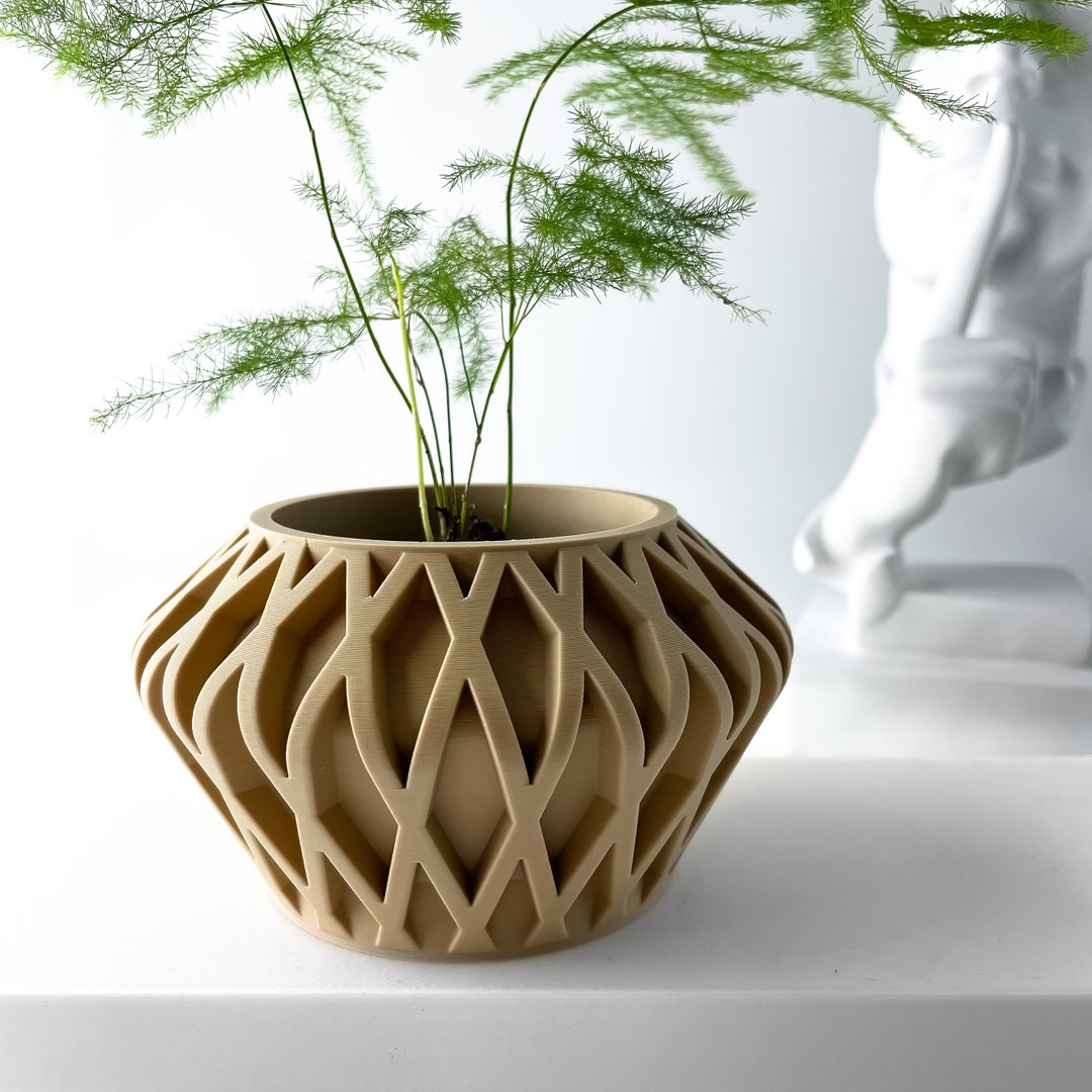 The Suvan Planter Pot STL 3D Print File, Digital Download for 3D Printing, Home Decor Planter ...