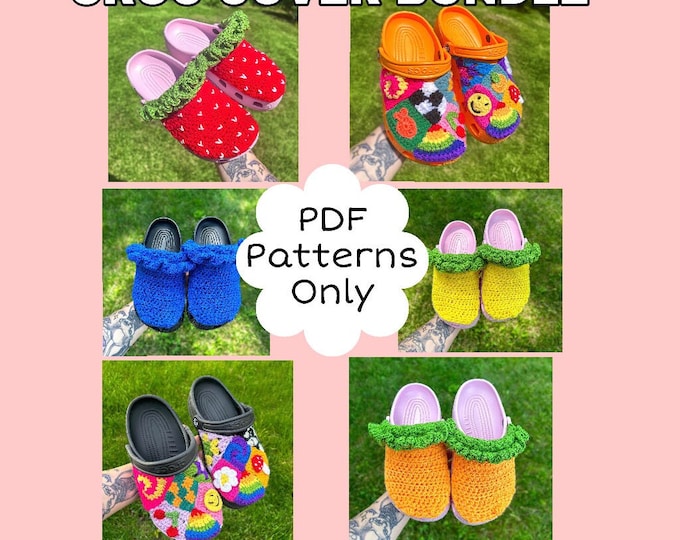 Crochet Croc Cover Pattern Bundle Instant PDF Download, Beginner ...