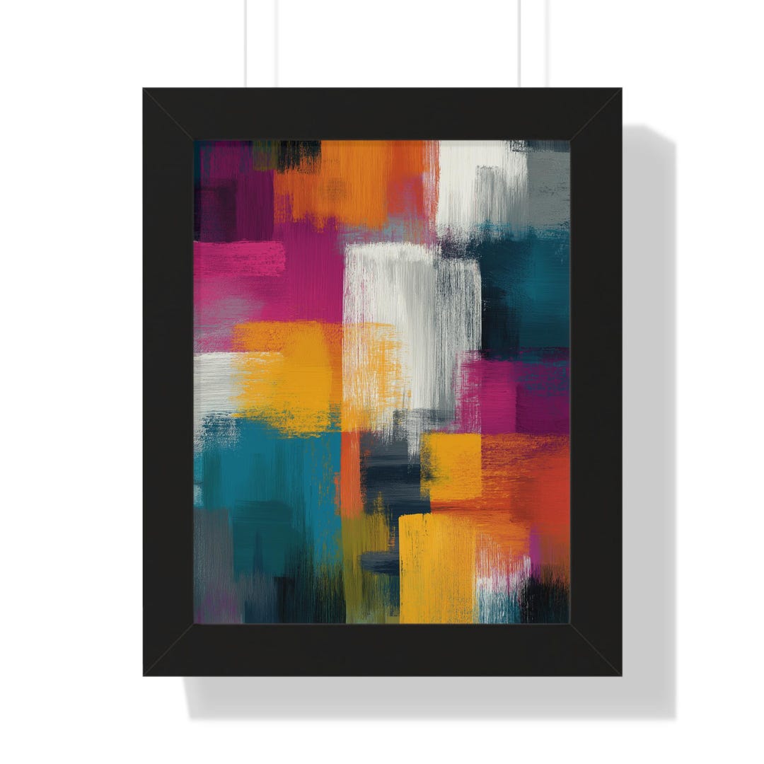 Abstract Color Block Vertical Poster | Framed Wall Art - Etsy