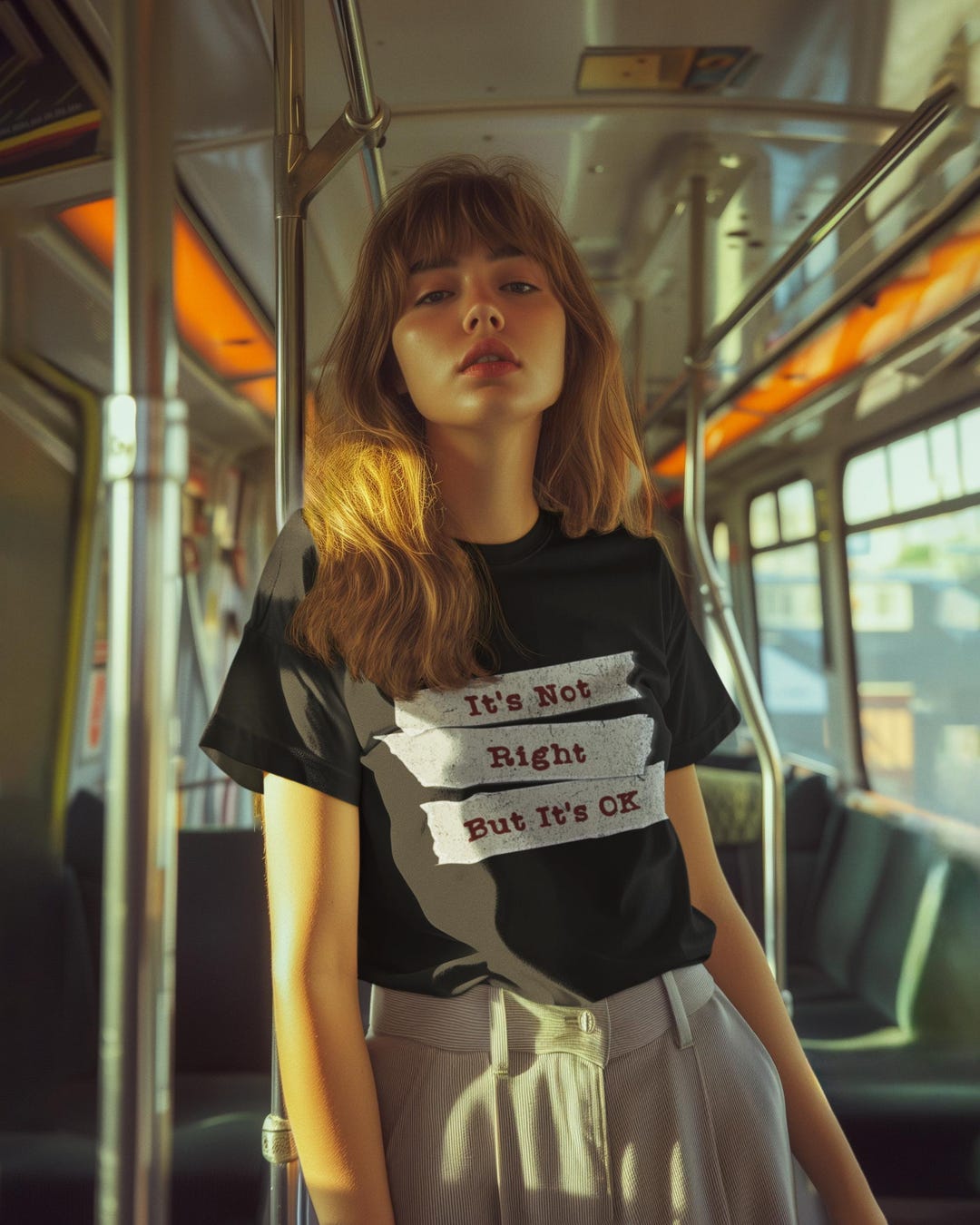 It's Not Right but It's OK Tee,retro Quote Graphic Tee, Casual Unisex T-shirt, Gift for Friends ...