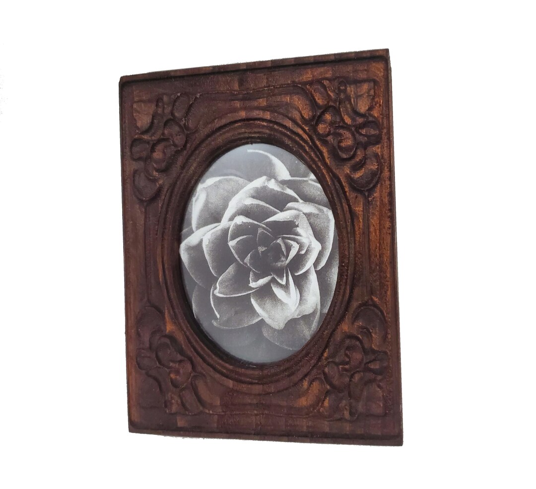4x6 Carved Picture Frame Ornate Corners Oval - Etsy