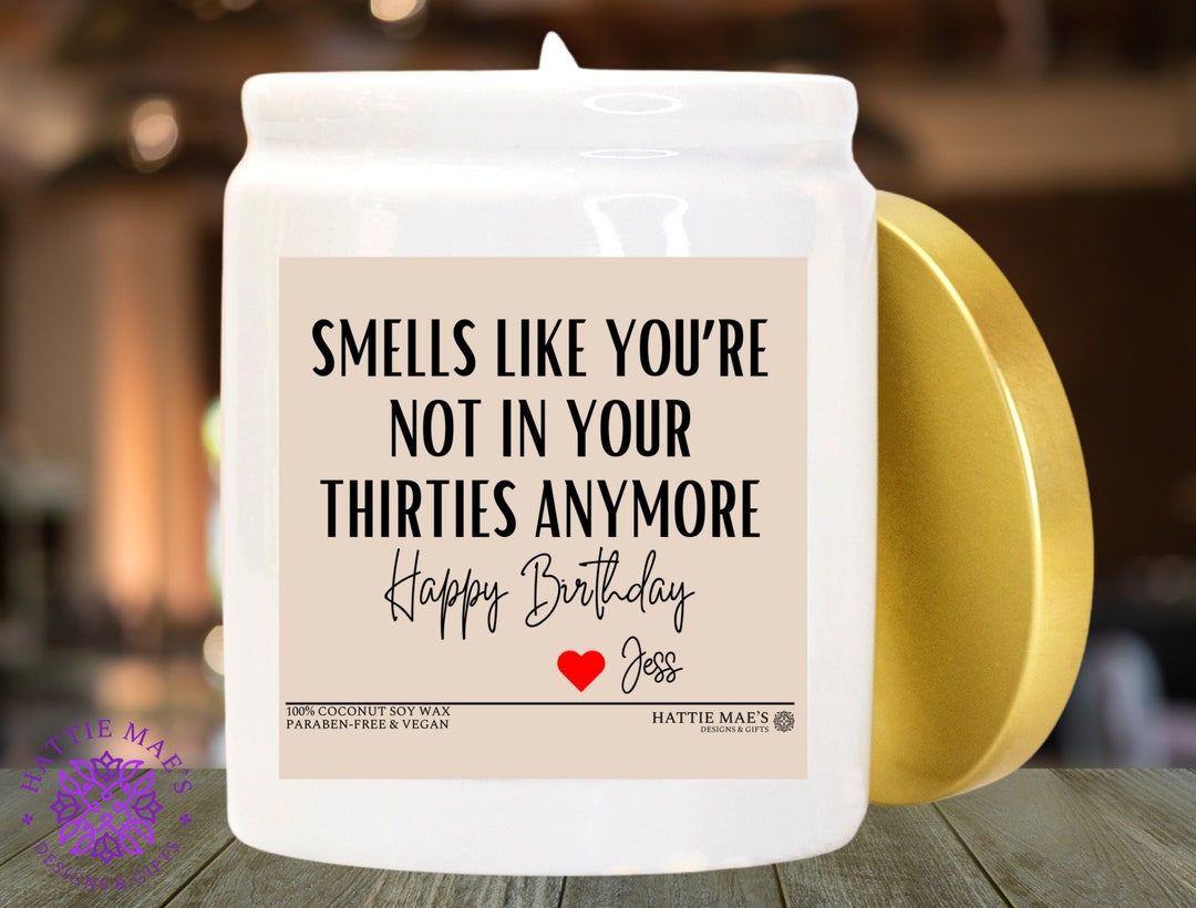 Personalized 40th Birthday Candle - Vegan, Scented, 8oz Ceramic Jar ...