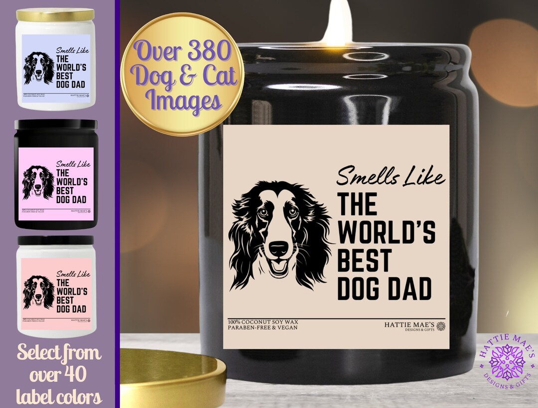 Personalized Pet Candle 8oz, Custom Dog and Cat Image, Choose From 12 ...