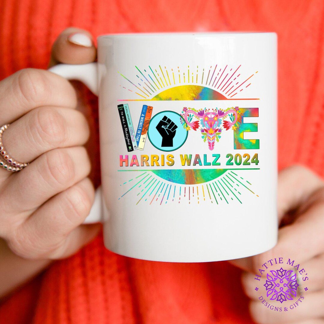 Funny Election Mug, Vote Harris Walz 2024 Mug, Colorful Rainbow ...
