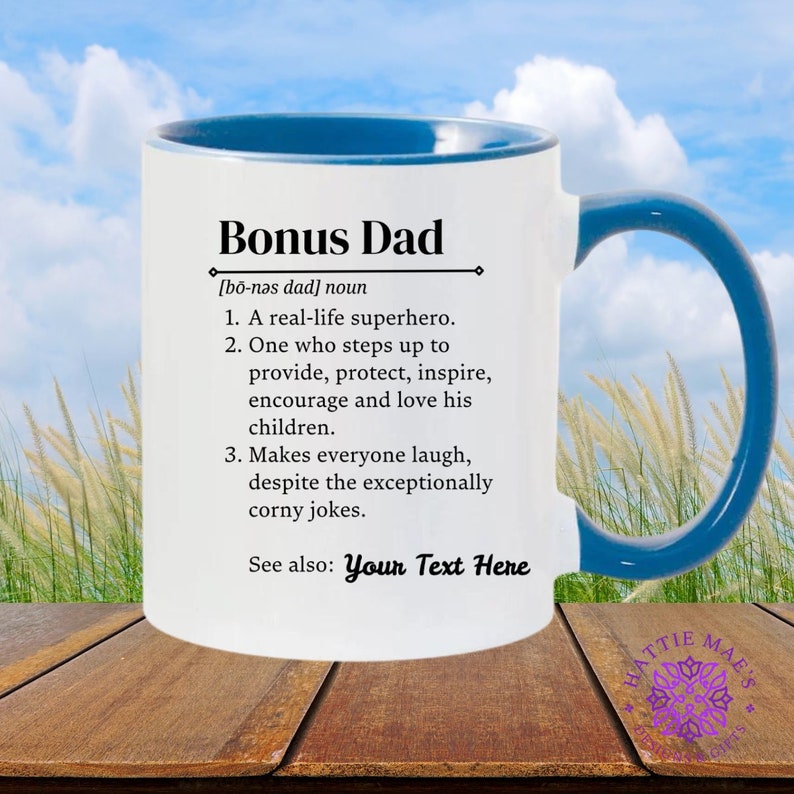 Personalized, Customizable Bonus Dad Definition Mug, Funny Stepdad ...