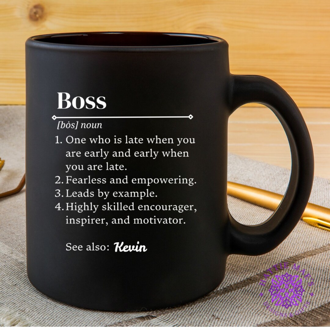 Personalized, Customizable Boss Definition Mug, Funny Office Desk Coffee Cup, Inspirational ...