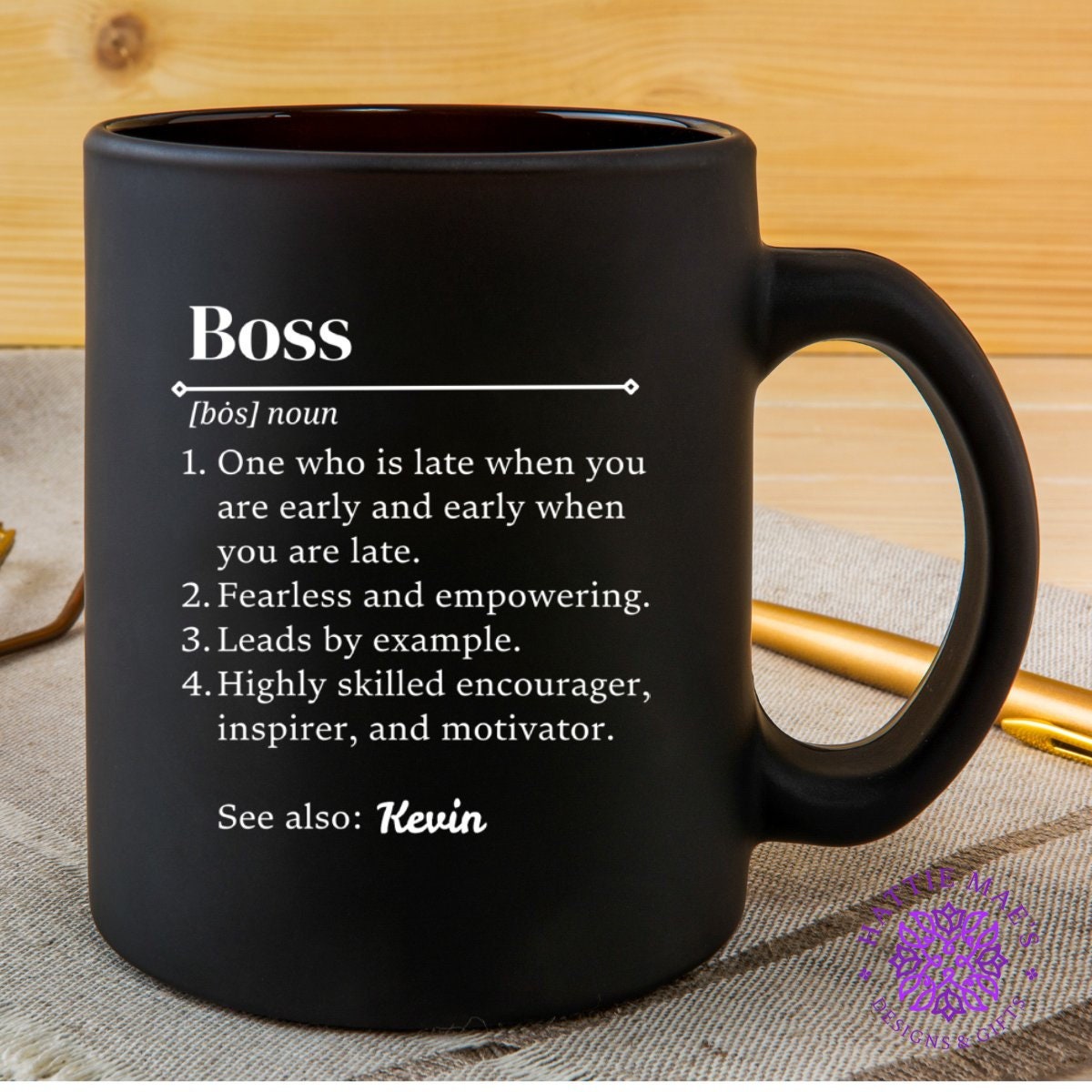 Personalized, Customizable Boss Definition Mug, Funny Office Desk ...