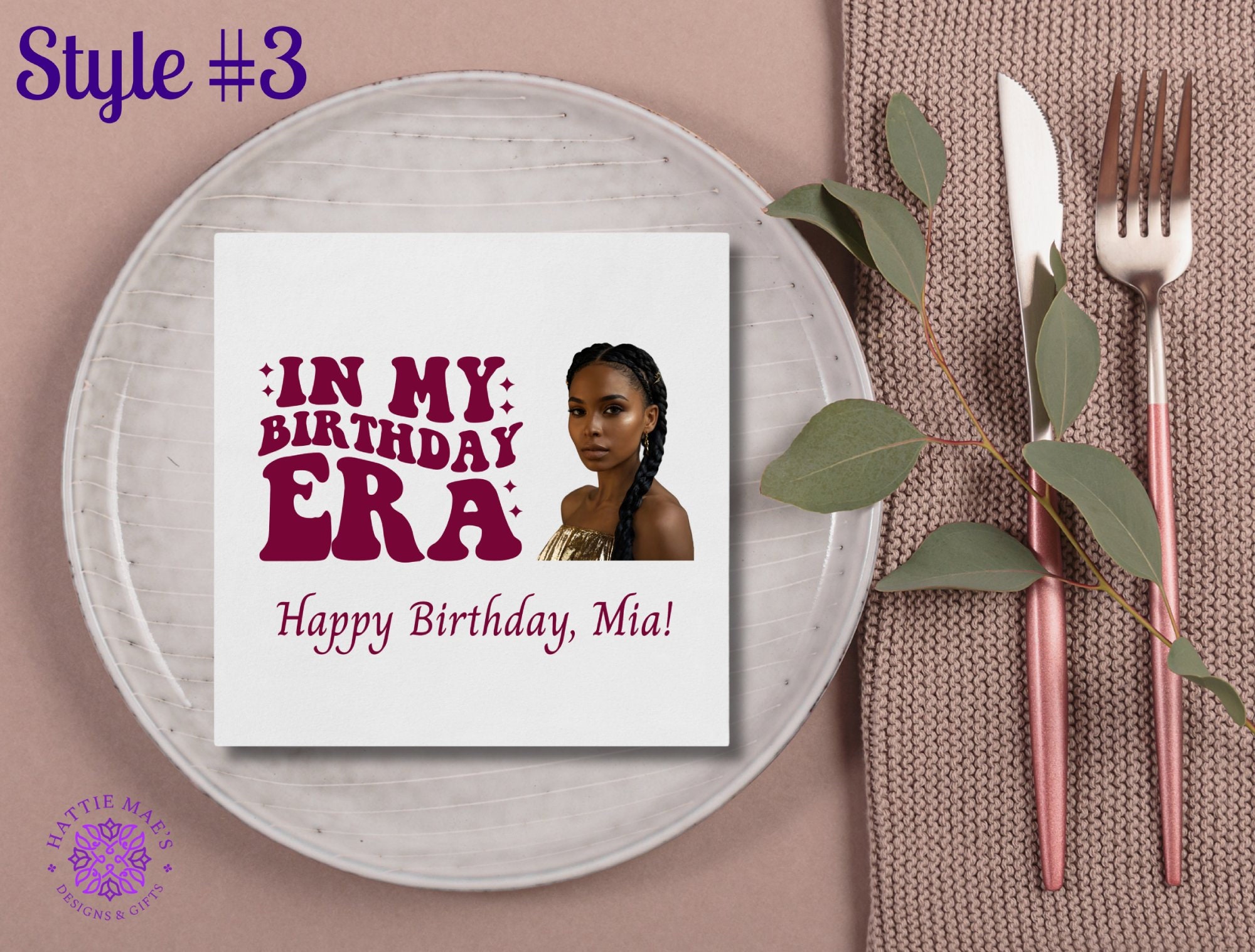 Personalized Photo Napkins for Birthdays, 4 Designs, Custom Birthday ...