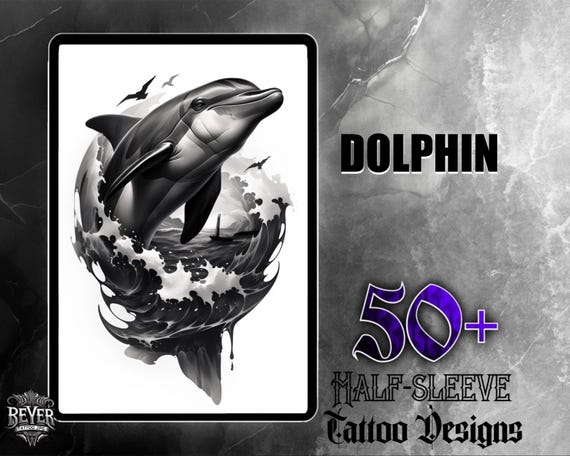 Dolphin Arm Sleeve Tattoo