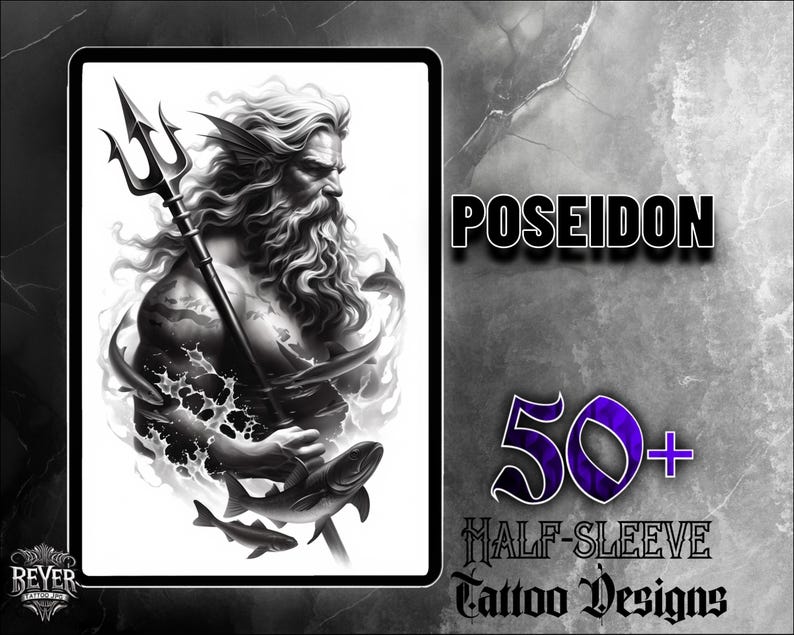 Poseidon JPG Design Set | 50 High-quality Digital Images | Mythical ...