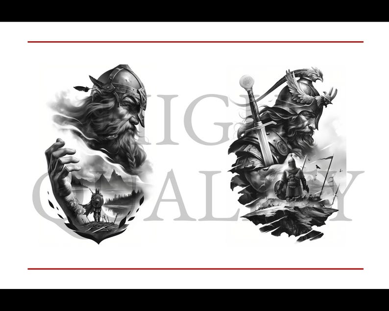 Tyr Norse God Tattoo Designs | Viking Art (50+ Digital Images) - Etsy