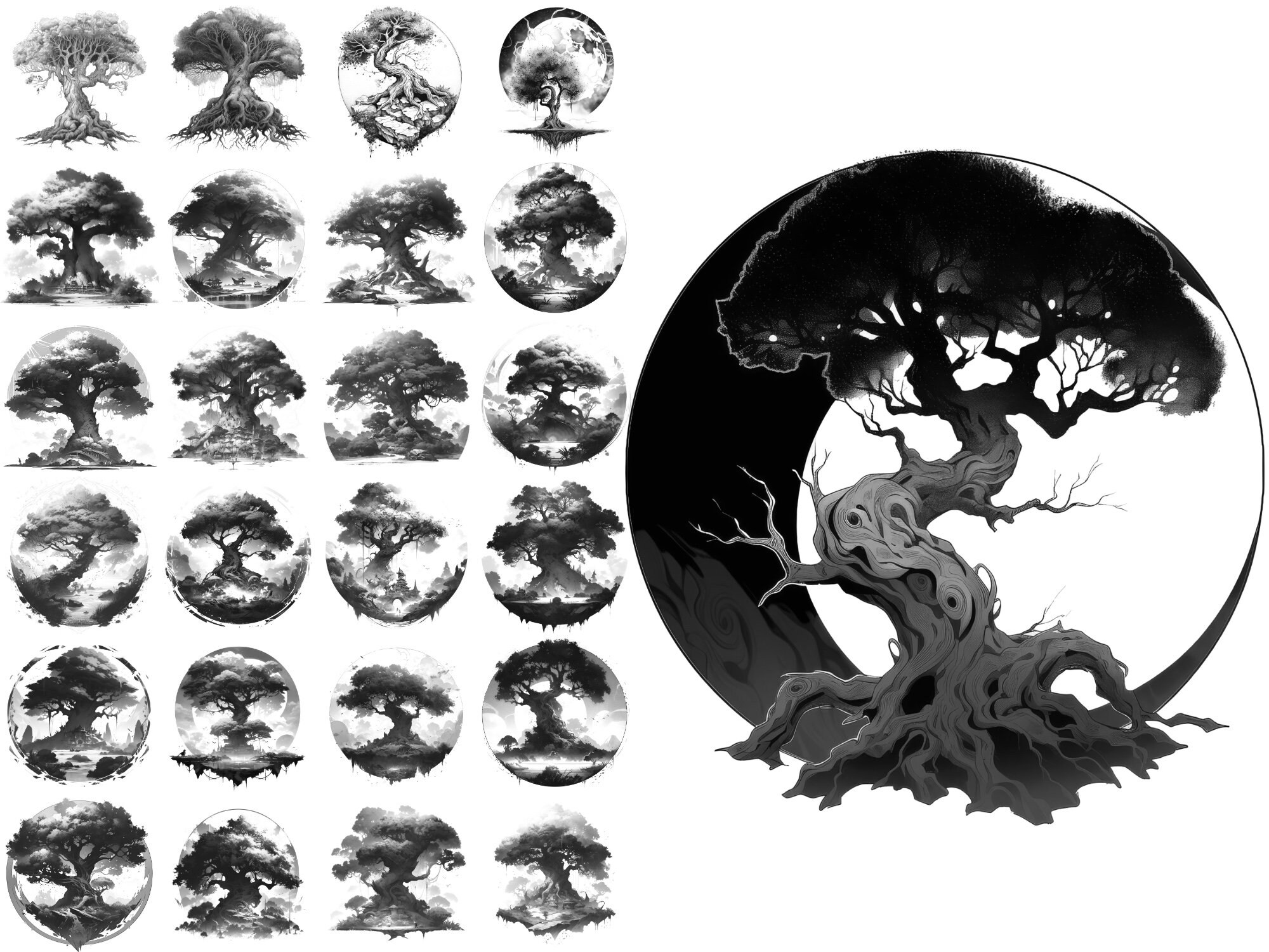 50 Tree of Life Designs INSTANT DOWNLOAD Nordic Mythology Stamps ...