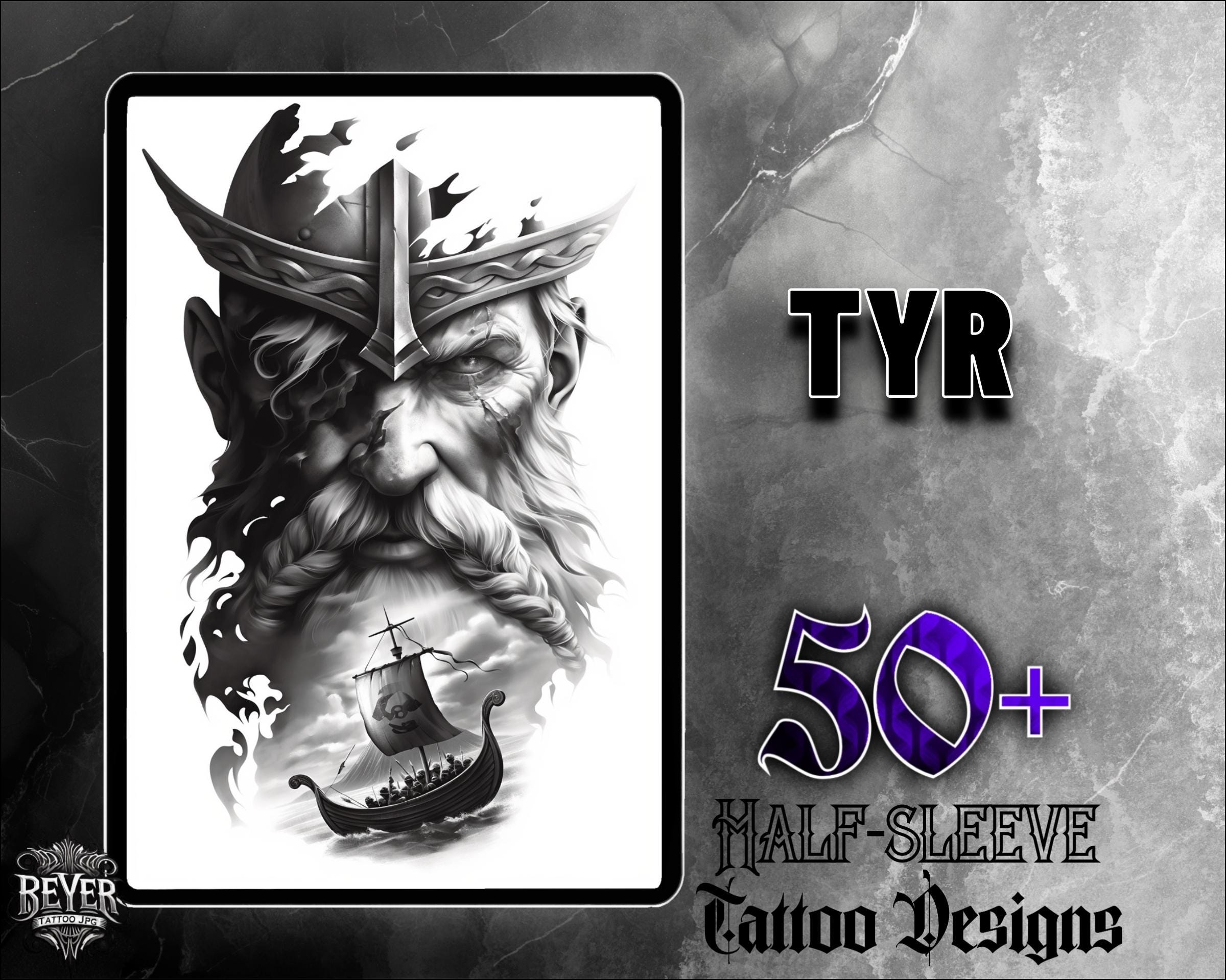 Tyr Norse God Tattoo Designs | Viking Art (50+ Digital Images) - Etsy