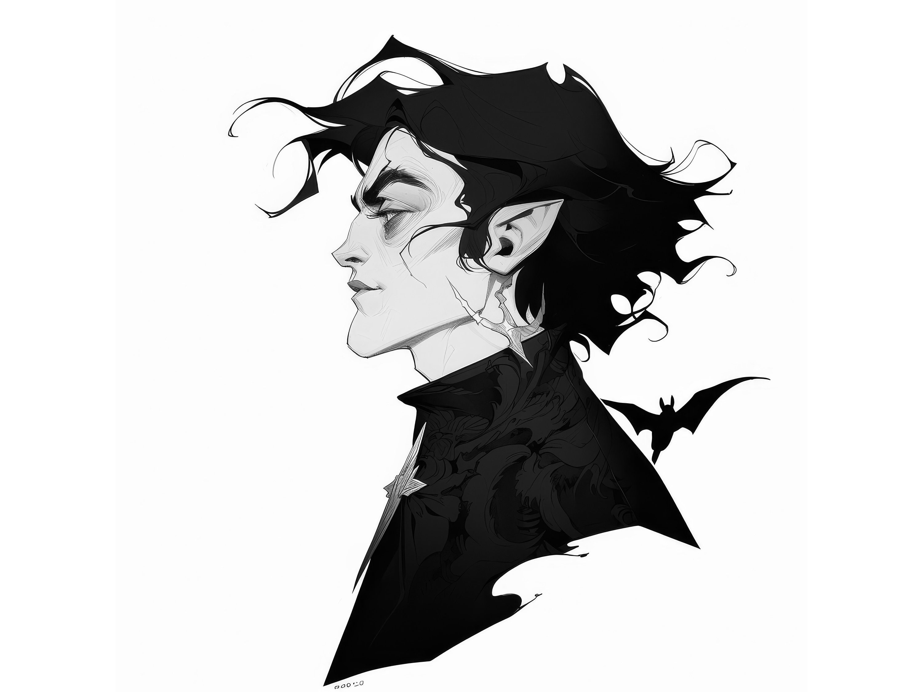 50 Vampire Boy Designs INSTANT DOWNLOAD Anime Vampire Stamps Procreate ...