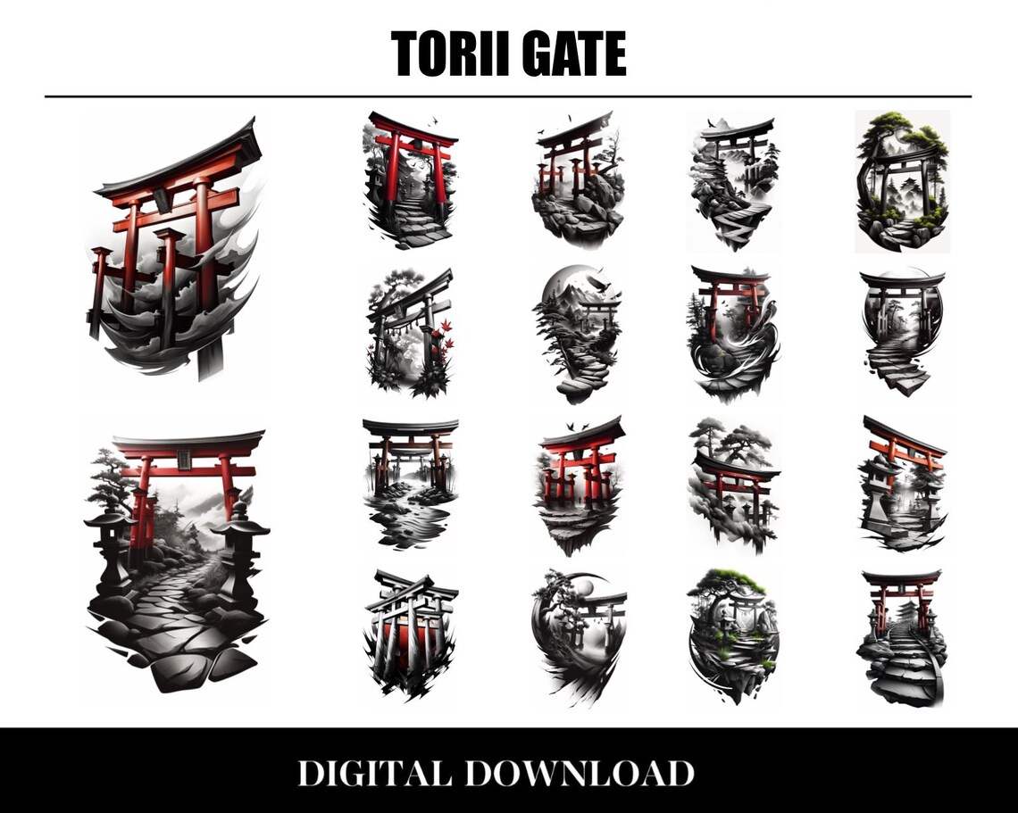 Torii Gate JPG Design Set | 50 High-quality Digital Images | Unique ...