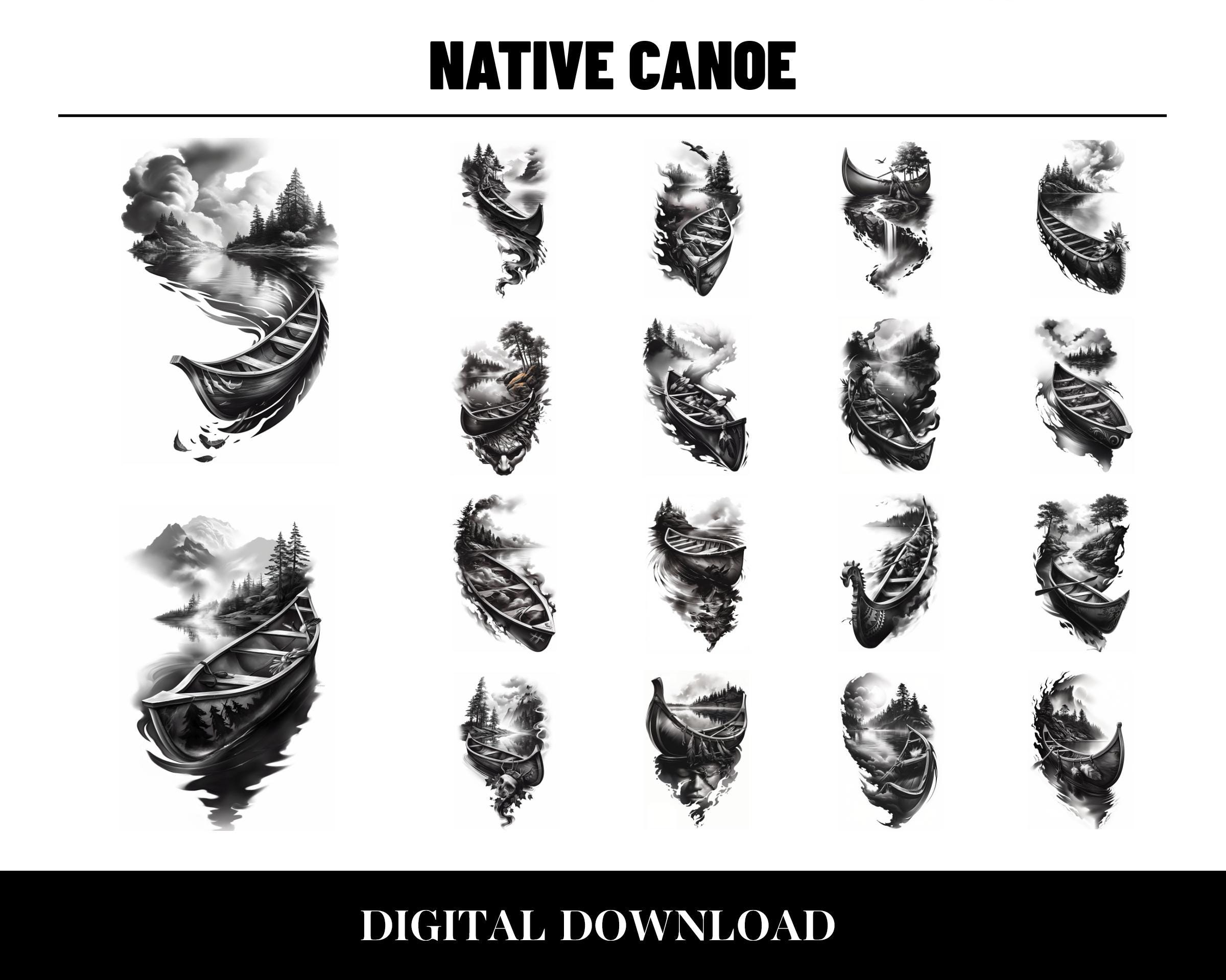 Native Canoe JPG Design Set | 50 High-quality Digital Images | Native ...
