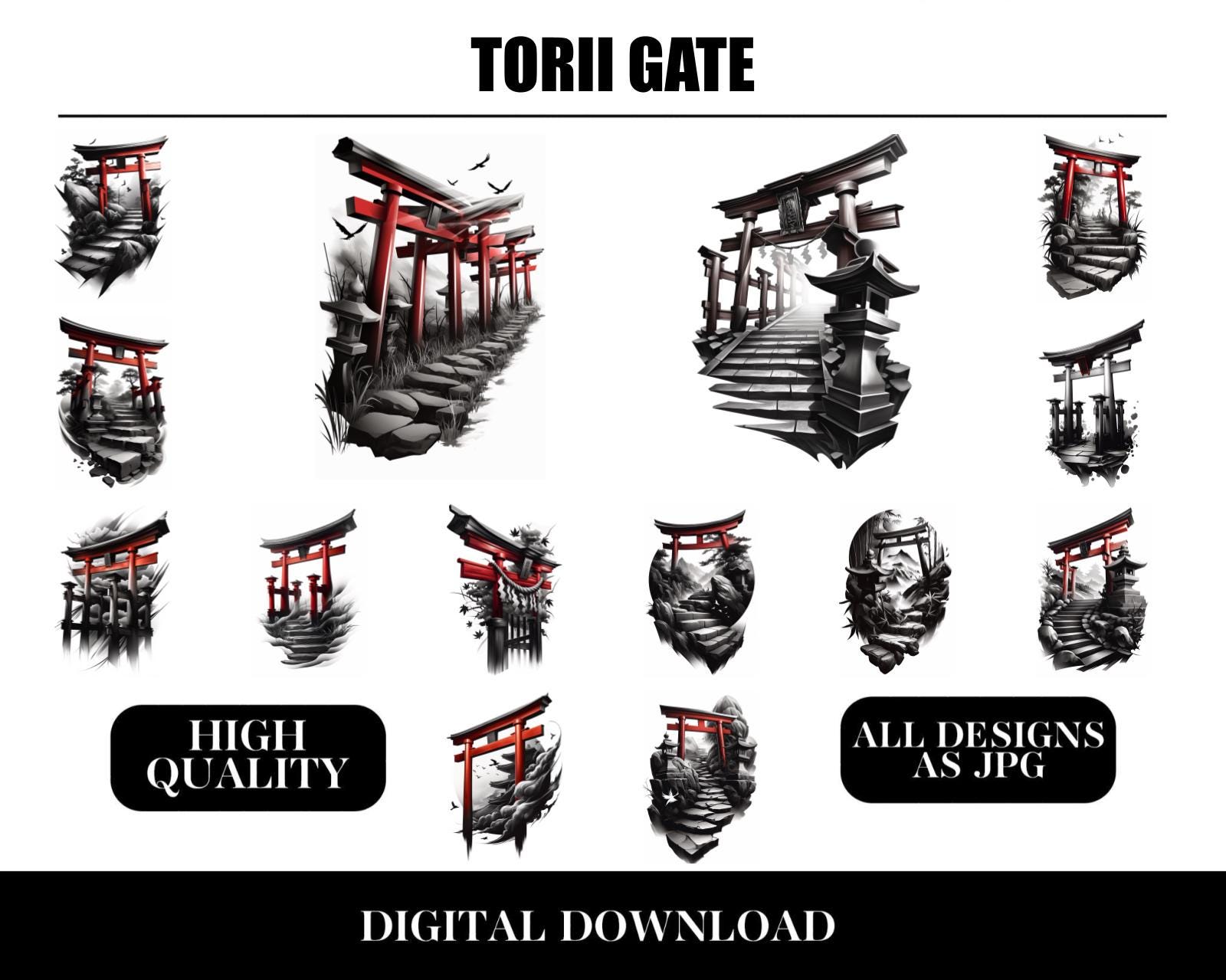 Torii Gate JPG Design Set | 50 High-quality Digital Images | Unique ...