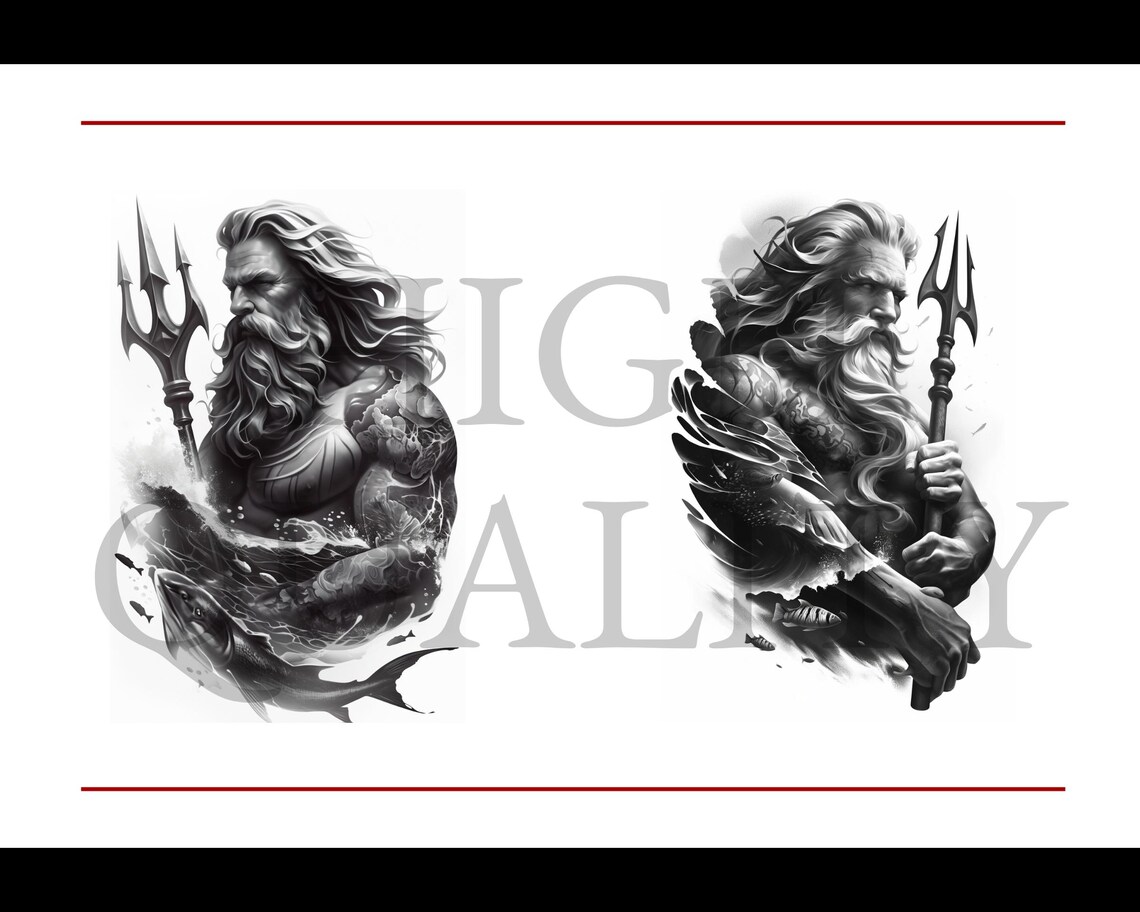 Poseidon JPG Design Set | 50 High-quality Digital Images | Mythical ...