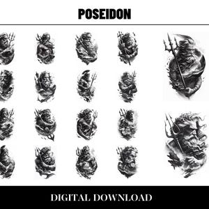 Poseidon JPG Design Set | 50 High-quality Digital Images | Mythical ...
