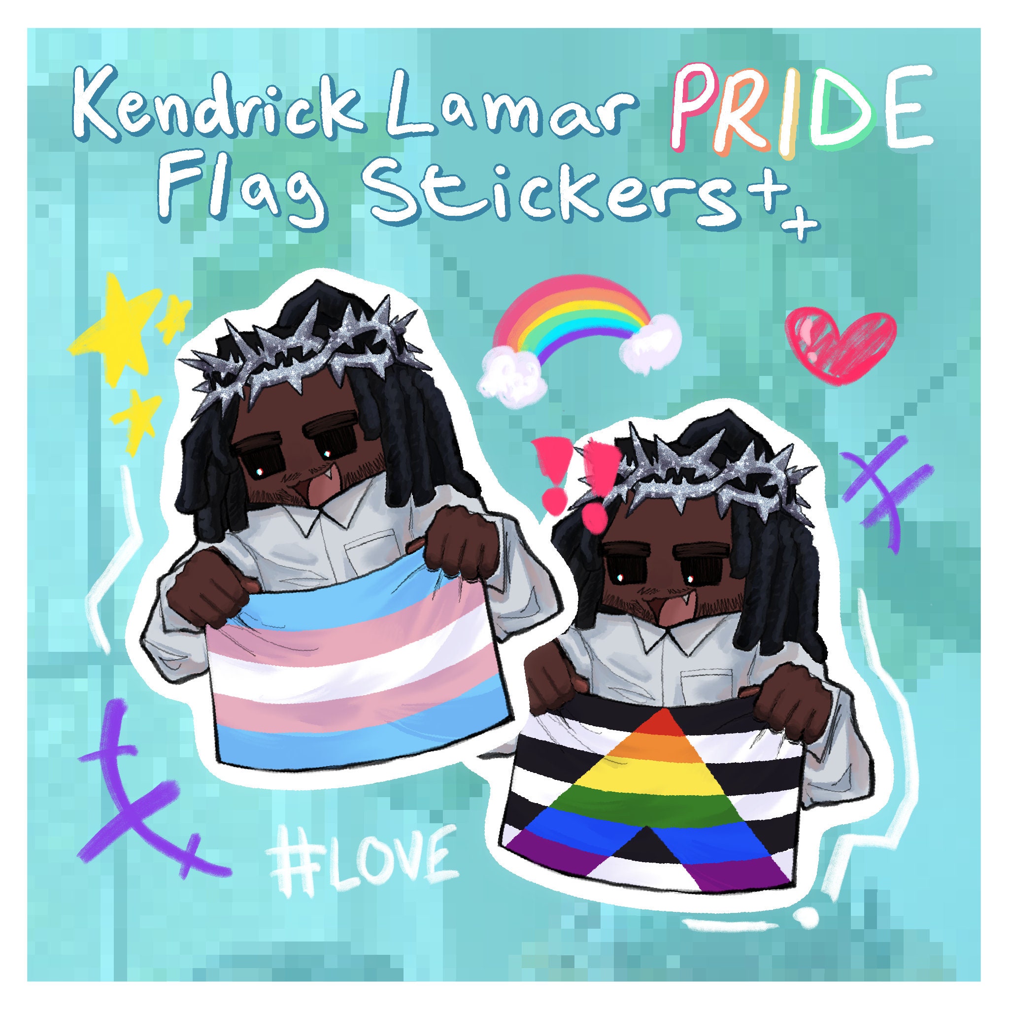 Kendrick Lamar LGBTQIA+ Pride Flag Stickers - Etsy