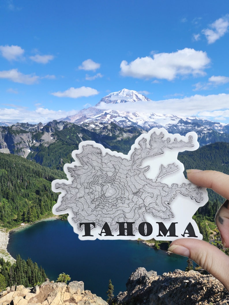 Tahoma Topographical Sticker - Etsy
