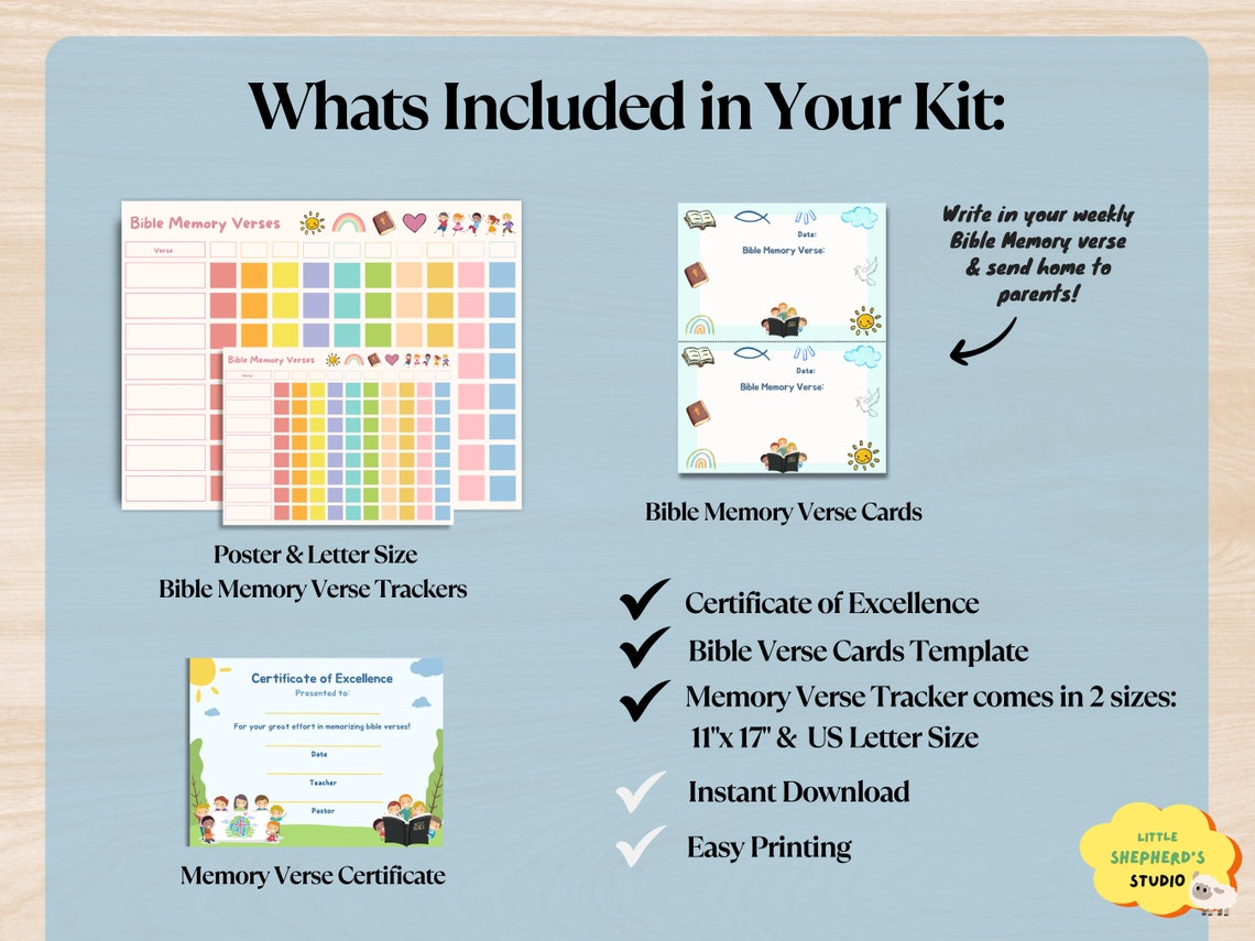Sunday School Memory Verse Kit | Memory Verse Cards | Memory Verses for ...