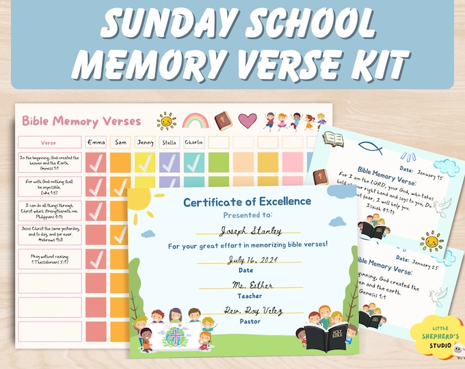 Kids Scripture Chart Children's Bible Verse Memory Chart Best Memory ...